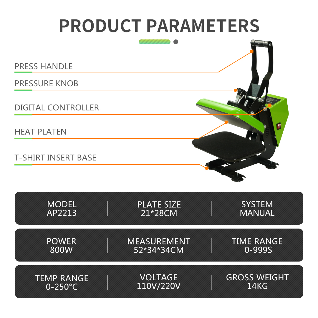 A4 Size Heat Press T-shirt Printing Machine Sublimation Heat Transfer ...